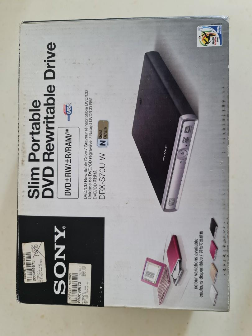 Slim Portable Sony DVD Rewritable Drive in it's Original Box and accessories (for PC, notebook ...
