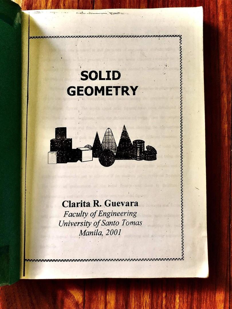 SOLID GEOMETRY Textbook, Hobbies & Toys, Books & Magazines, Textbooks ...
