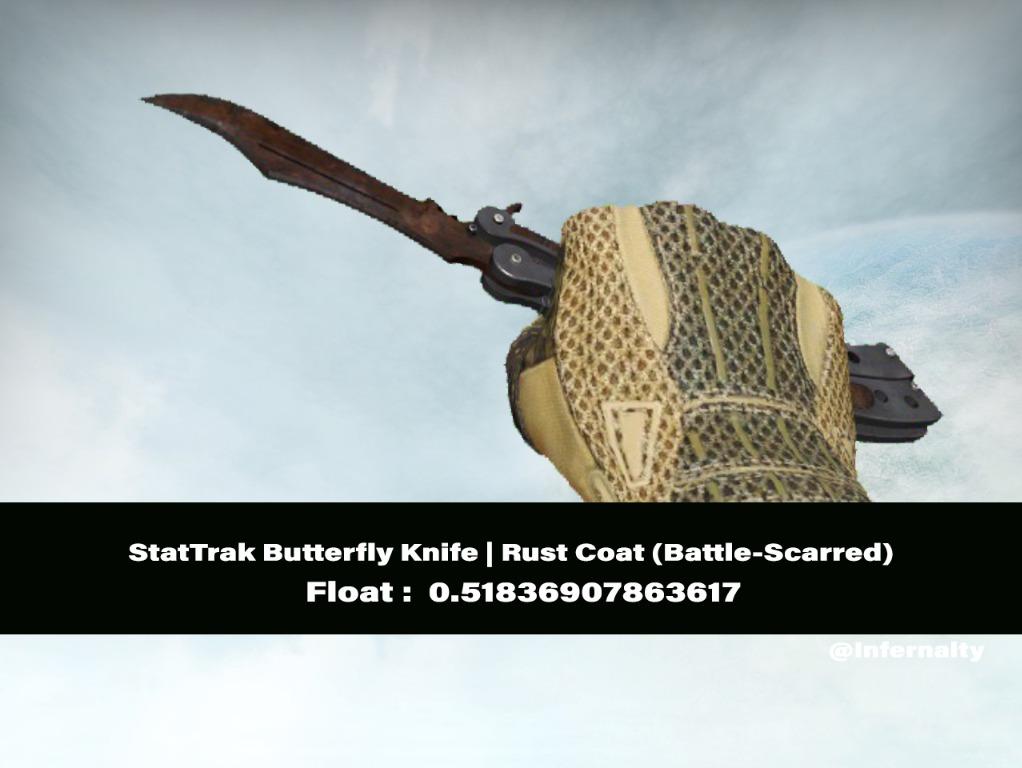 StatTrak Butterfly Knife Rust Coat BS CSGO SKINS KNIVES, Video Gaming ...