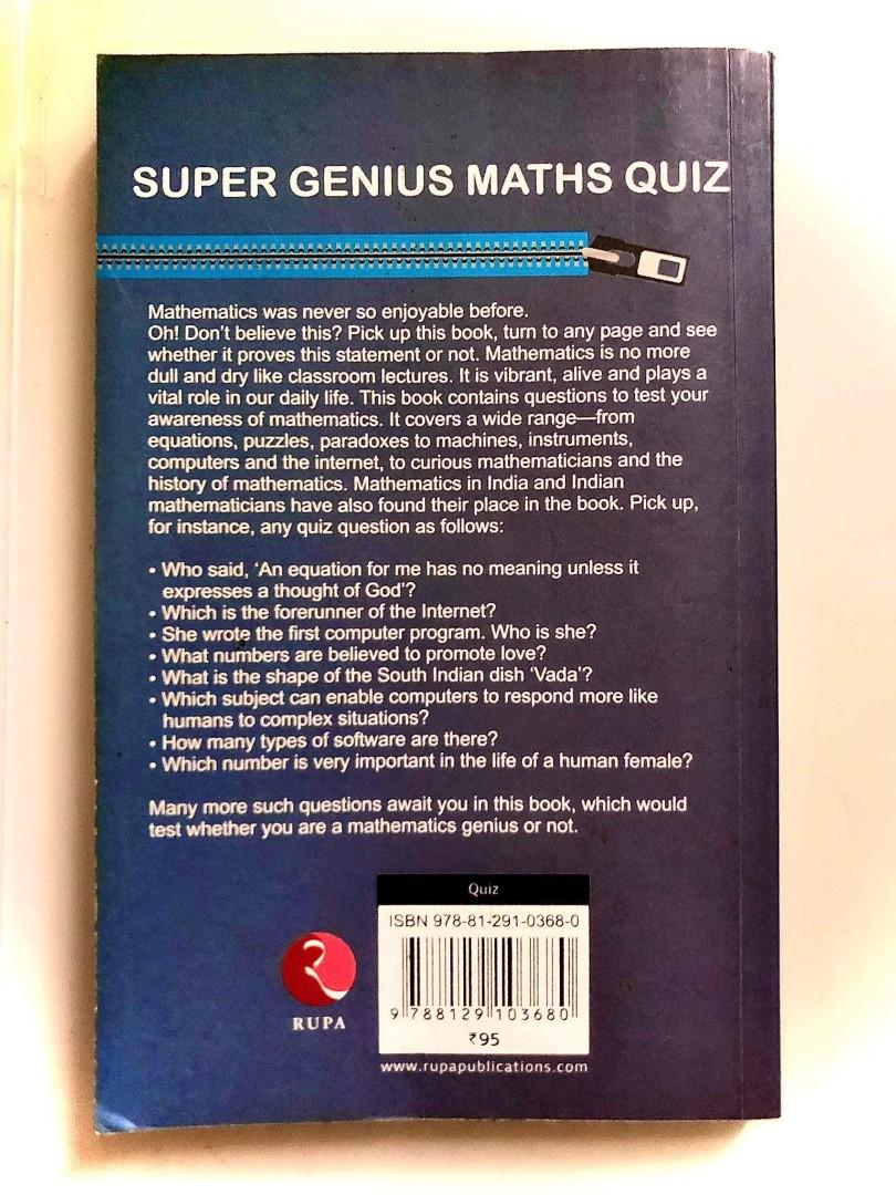 SUPER GENIUS MATHS QUIZ, Hobbies & Toys, Books & Magazines, Children's ...