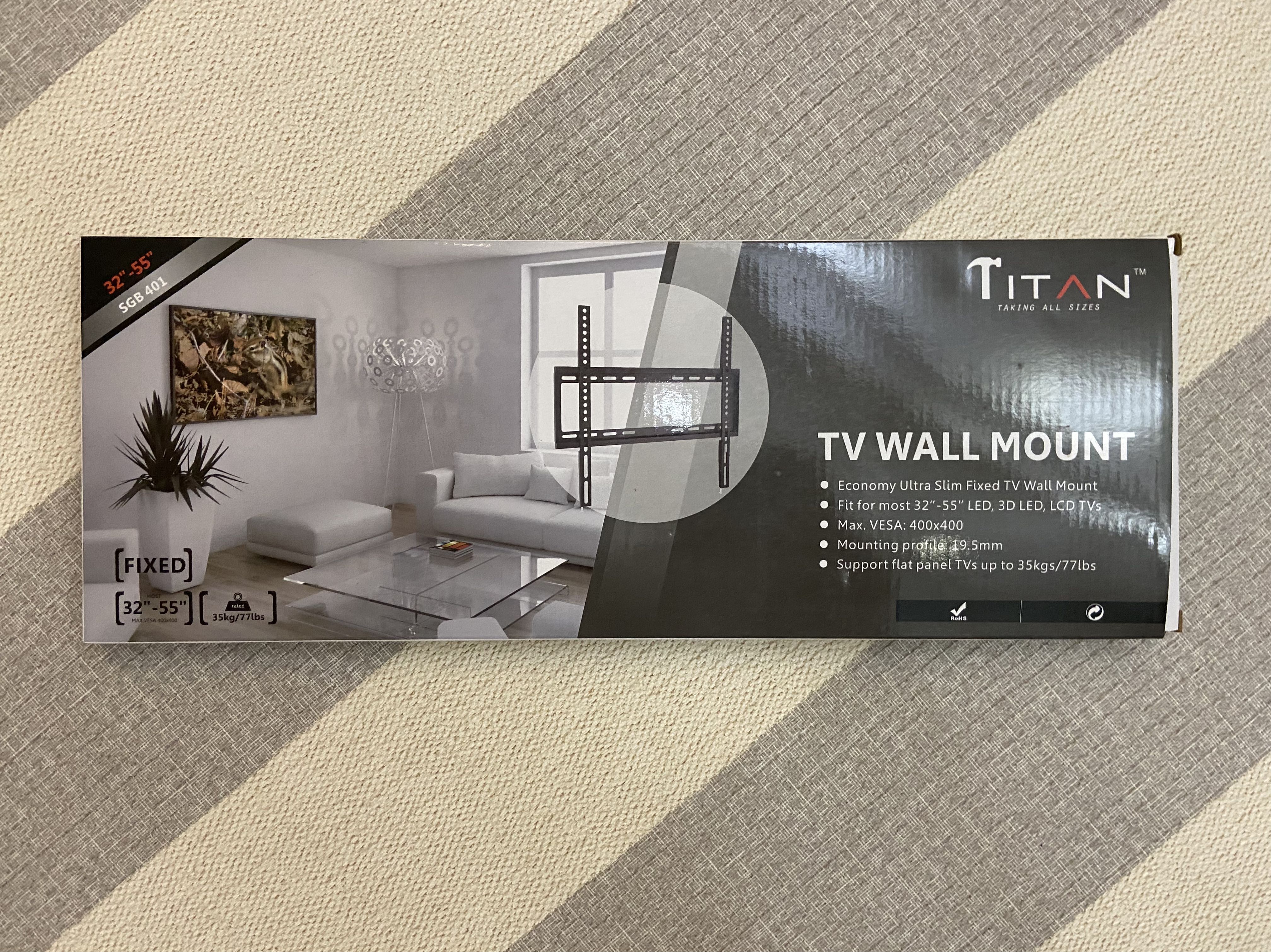 Titan TV Wall Mount Bracket, Fixed SGB401, TV & Home Appliances, TV ...