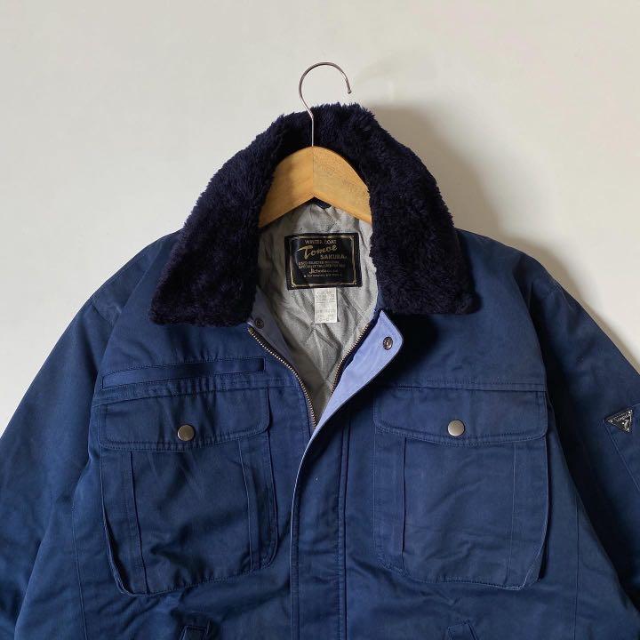 Tomoe Sakura Work Jacket Winter Sherpa, Fesyen Pria, Pakaian , Baju ...