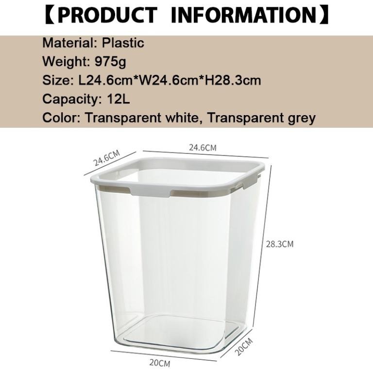 Transparent Waste Bin Rubbish Bin | Premium Trash Bin, Furniture & Home ...