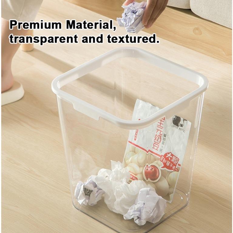 Transparent Waste Bin Rubbish Bin | Premium Trash Bin, Furniture & Home ...