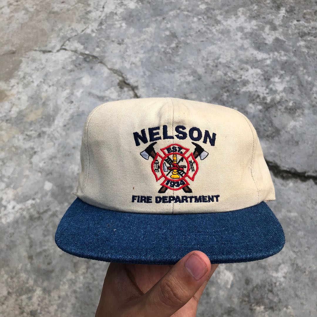 Vintage USA Nelson Fire Department Snapback Cap, Men's Fashion, Watches ...