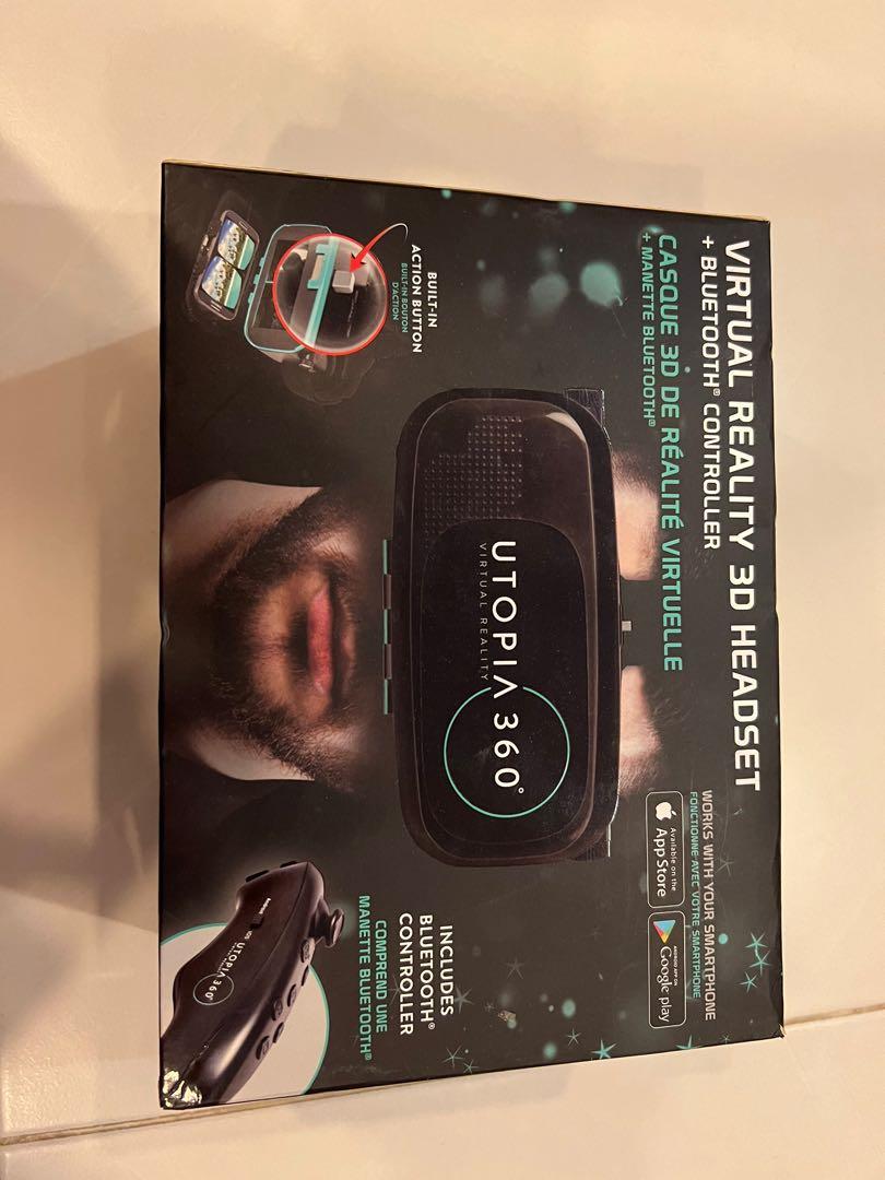 Virtual reality 3D headset + bluetooth controller - utopia 360, Audio ...
