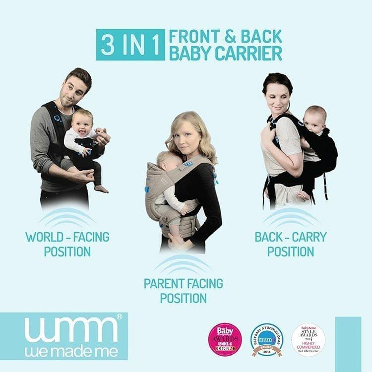 We Made Me Pao Papoose 3-in-1 Front & Back Baby Carrier in Pebble ...