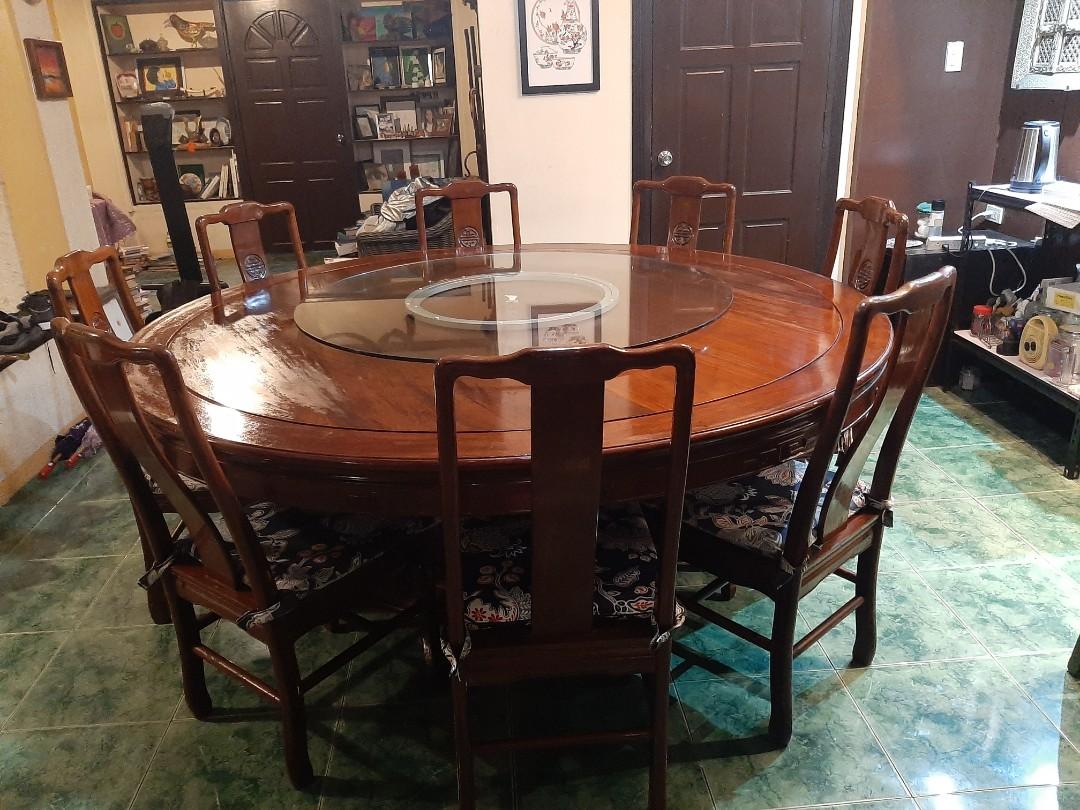 10 Seater Narra Table with lazy susan, Furniture & Home Living ...