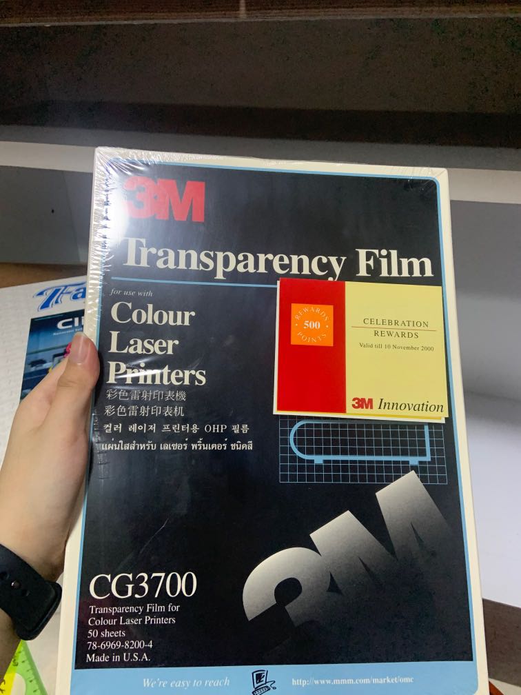 3M Transparency Film for Colour Laser Printers, Hobbies & Toys ...