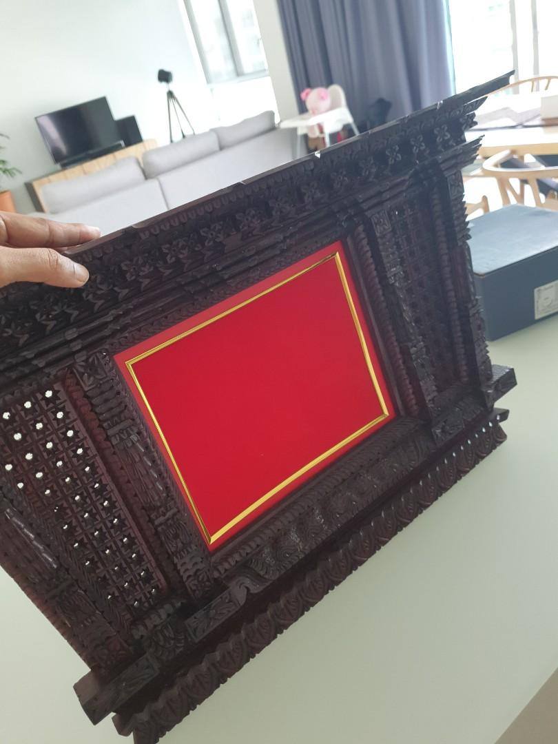 Balinese teak wood photo frame, Furniture & Home Living, Home Decor ...