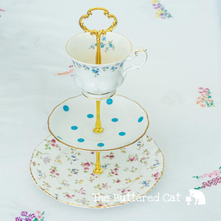 Upcycled vintage teacup tier stand, afternoon tea stand, cake and ...