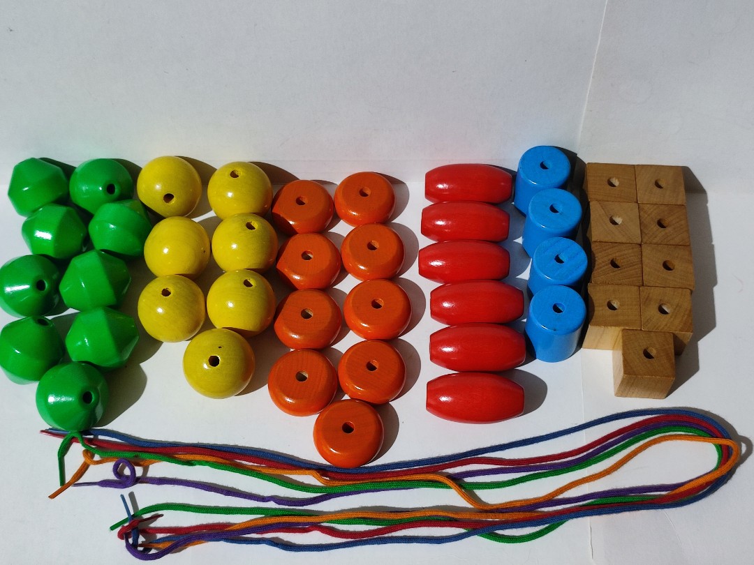 COLORFUL WOODEN SHAPES Toy Set, Hobbies & Toys, Toys & Games on Carousell