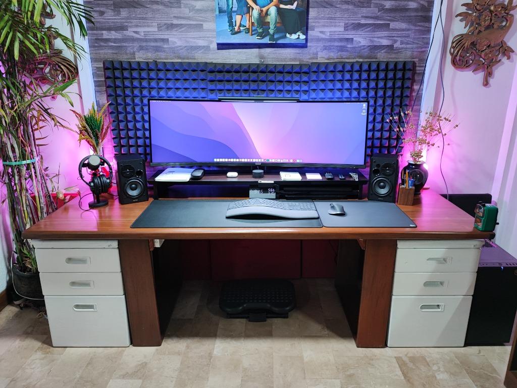 Computer Table Long, Furniture & Home Living, Furniture, Tables & Sets ...