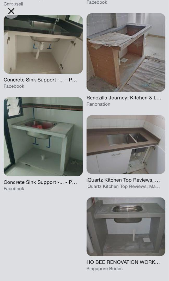 24 Concrete sink support cement kitchen sink with tile, Furniture ...
