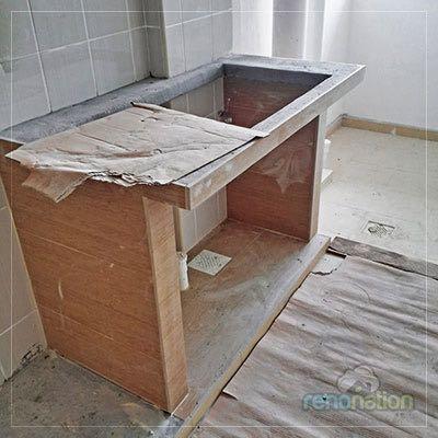 24 Concrete sink support cement kitchen sink with tile, Furniture ...