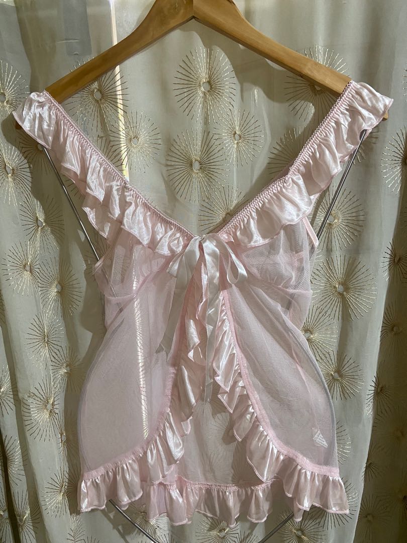 COQUETTE ruffled sheer lingerie | top, Women's Fashion, Tops ...