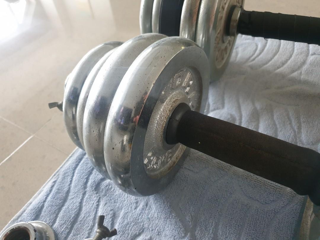 Dumbbell weight 37kg home gym, Sports Equipment, Exercise & Fitness ...