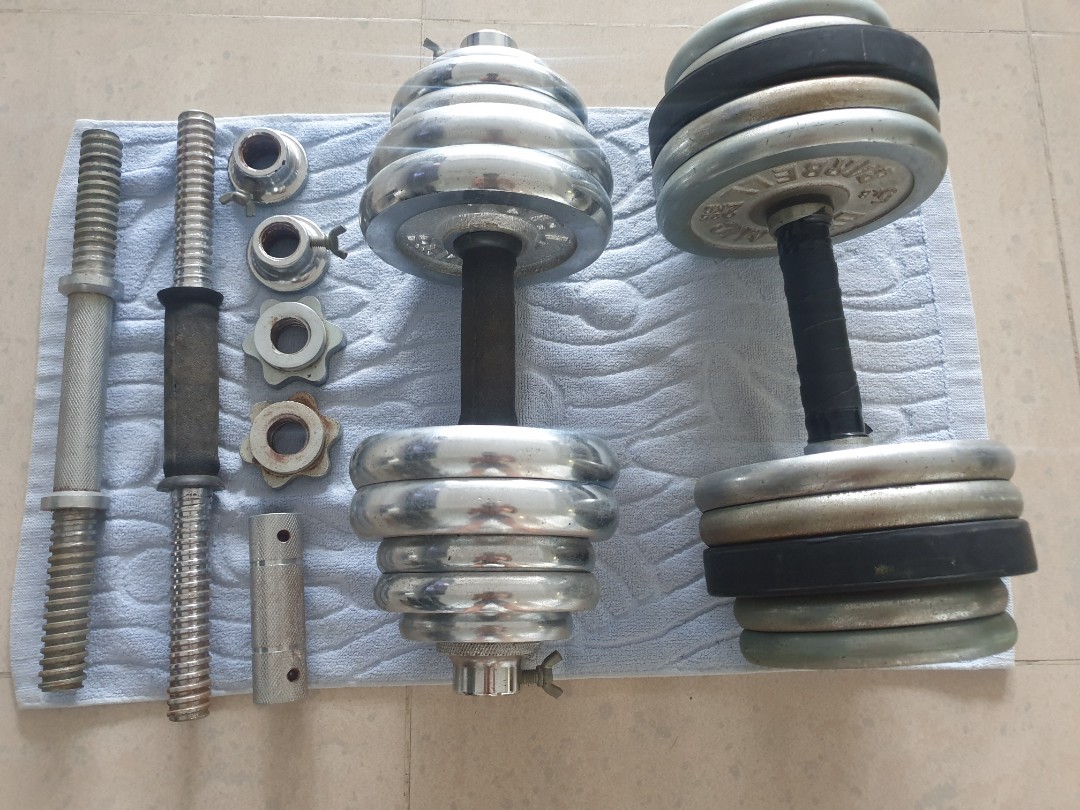 Dumbbell weight 37kg home gym, Sports Equipment, Exercise & Fitness ...