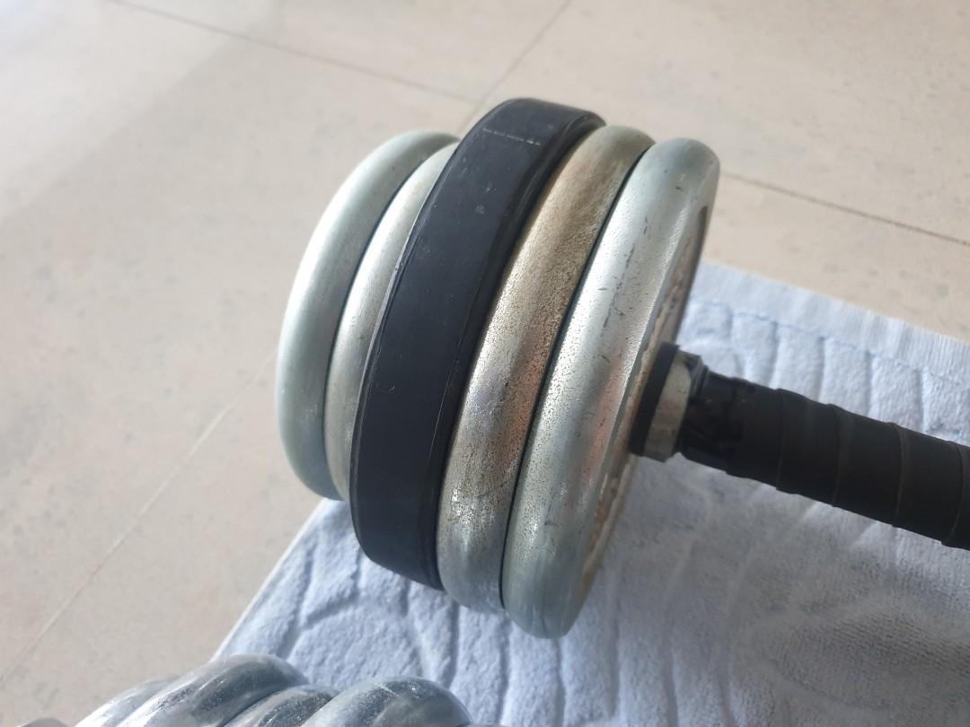 Dumbbell weight 37kg home gym, Sports Equipment, Exercise & Fitness ...