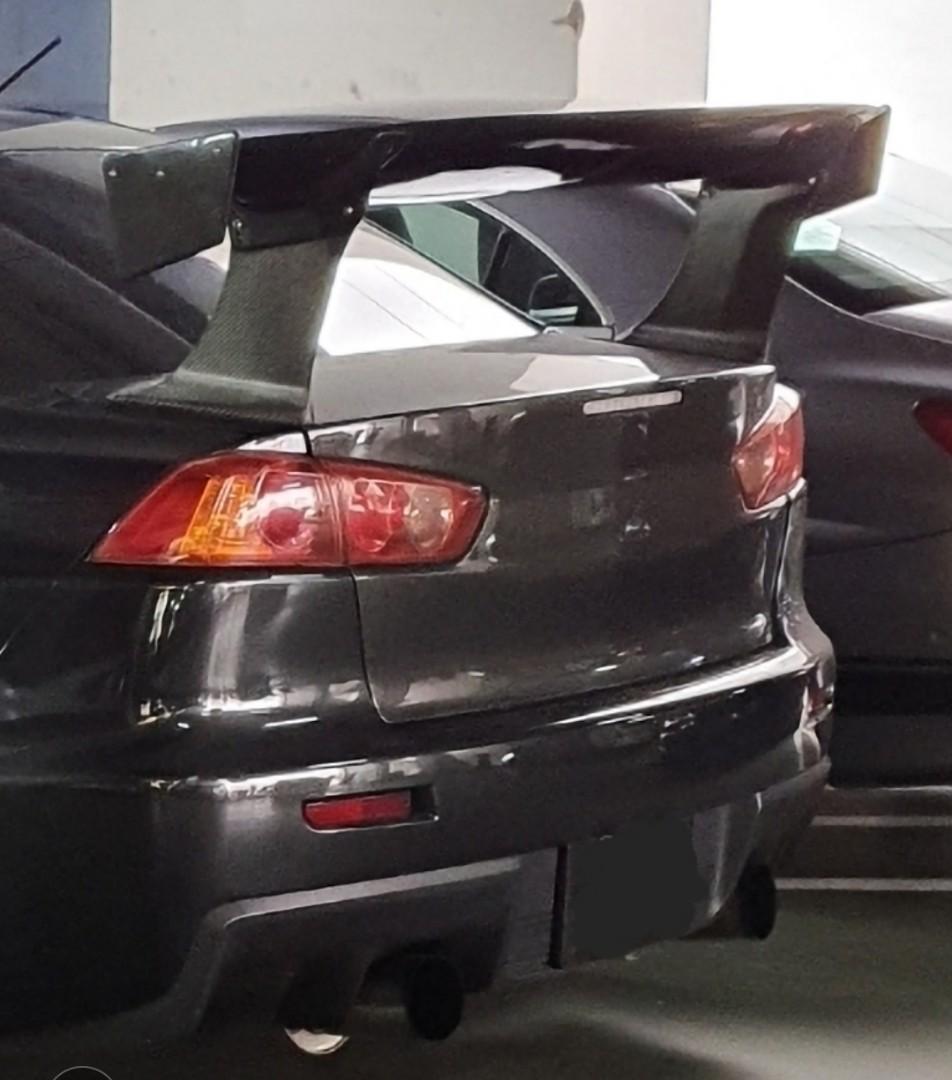Evo X carbon Esprit GT wing & Varis carbon trunk lid., Car Accessories ...