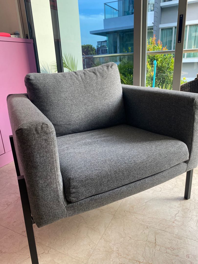 IKEA KOARP grey armchair 8/10 condition, Furniture & Home Living ...