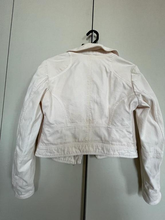 Jacket Broken White Denim, Women's Fashion, Coats, Jackets and ...