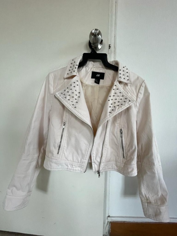 Jacket Broken White Denim, Women's Fashion, Coats, Jackets and ...