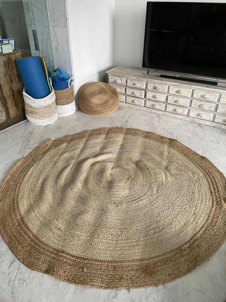 Jute Rug 200cm, Furniture & Home Living, Home Decor, Carpets, Mats ...