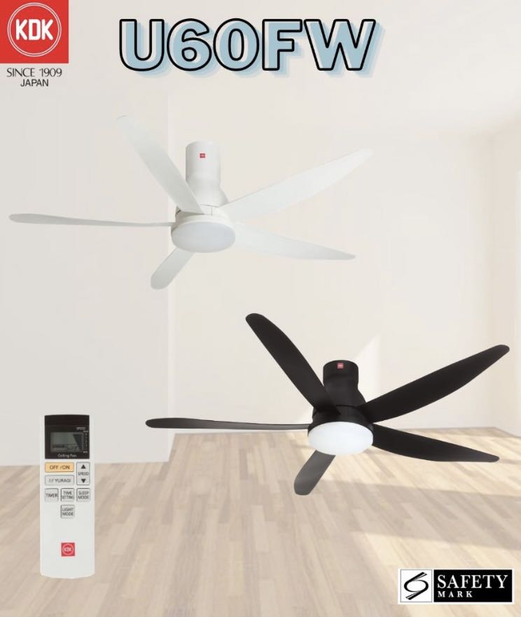 KDK U60FW Ceiling fan 60", Furniture & Home Living, Lighting & Fans ...
