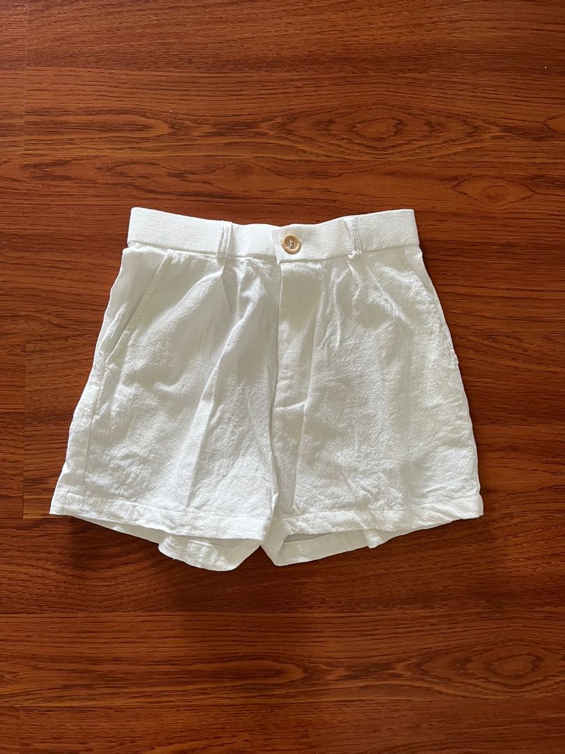Linen Lab White Shorts, Women's Fashion, Bottoms, Shorts on Carousell
