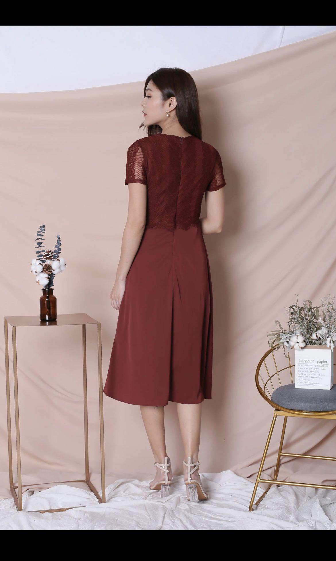 Mayra dress in Burgundy, Women's Fashion, Dresses & Sets, Dresses on ...
