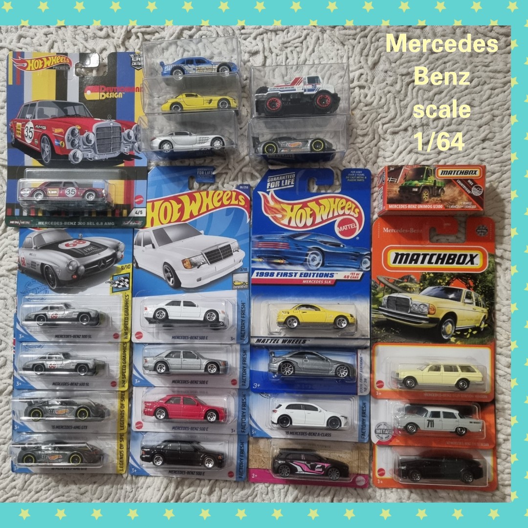 Mercedes-Benz (Hot Wheels/ Matchbox diecast collection) 500E, 300SL ...