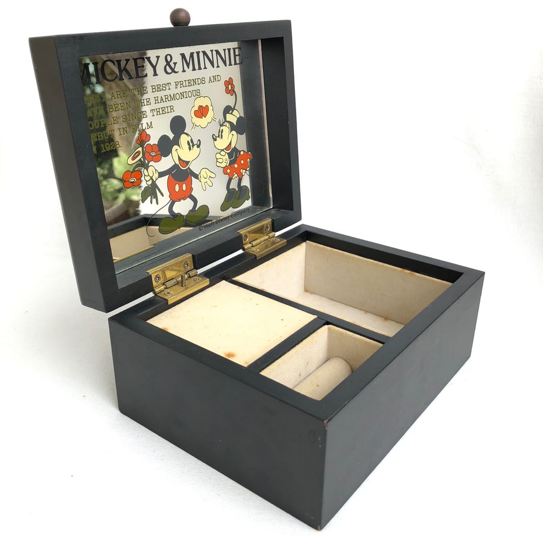 Mickey and Minnie Mouse Wooden Jewelry Musical Box, Hobbies & Toys ...