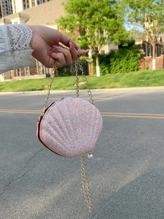 Mini Sequin Decor Shell Design Dome Bag, Women's Fashion, Bags ...