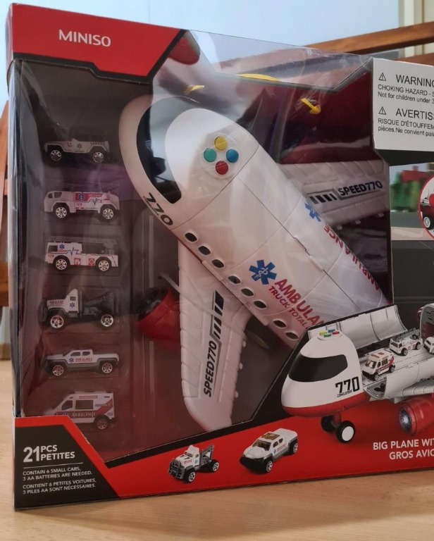 MINISO Big plane with sound and light and 6 small cars (Original Price ...
