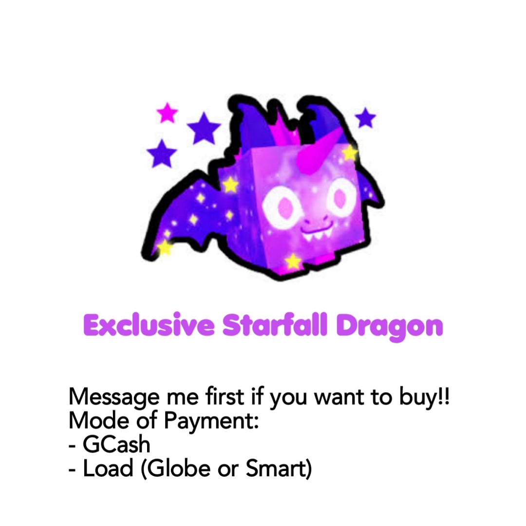 Pet Simulator X Exclusive Starfall Dragon, Video Gaming, Video Games ...