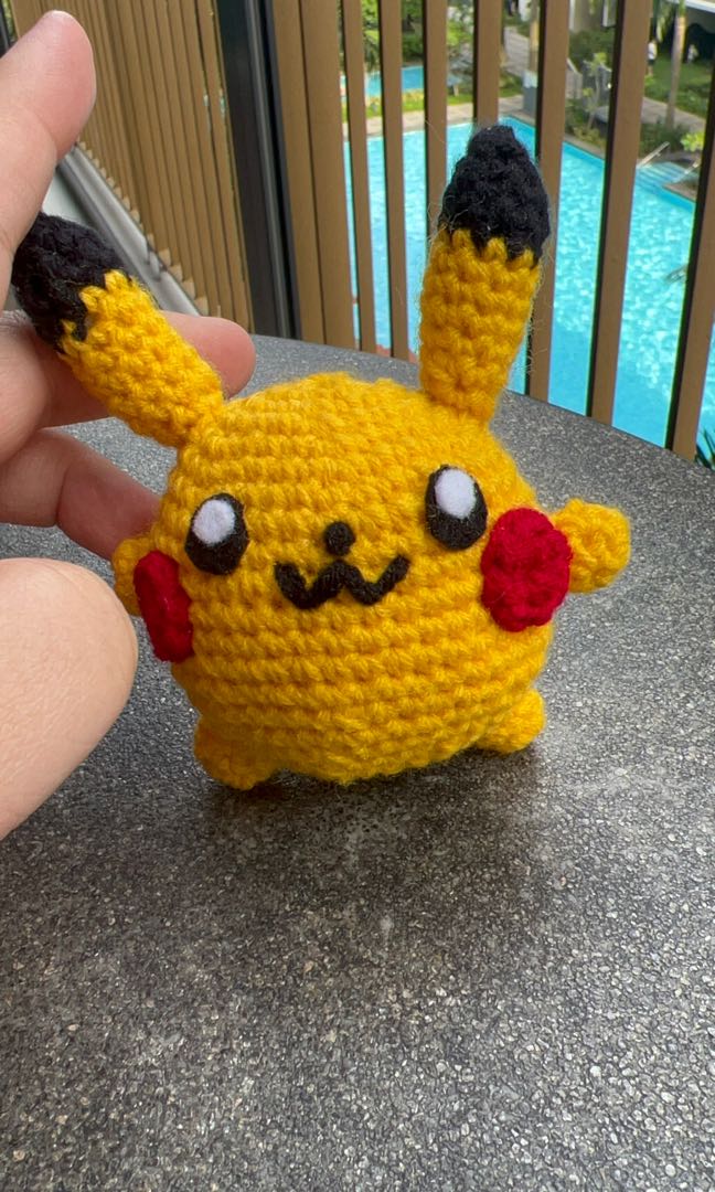 Pikachu crochet keychain, Hobbies & Toys, Stationery & Craft, Handmade ...