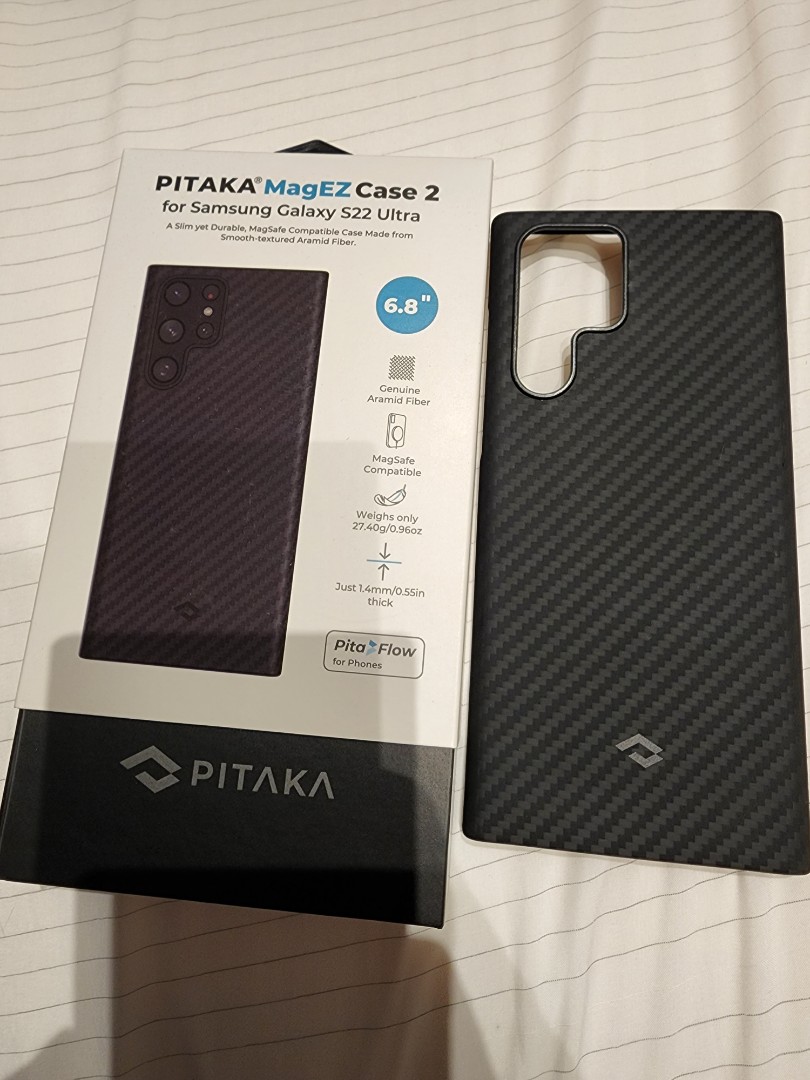 Pitaka Samsung galaxy S22 Ultra MagSafe Carbon Fibre case, 手提電話, 電話＆平板 ...