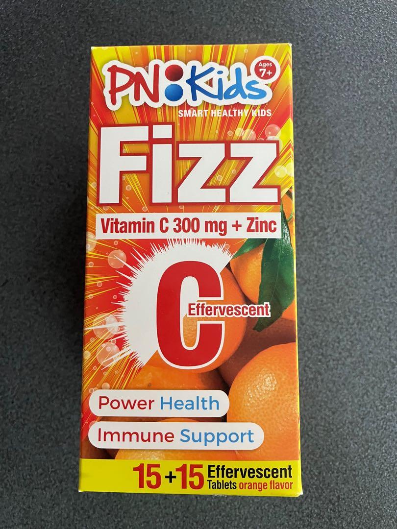PN kids Fizz Vitamin C 300mg + Zinc, Health & Nutrition, Health ...