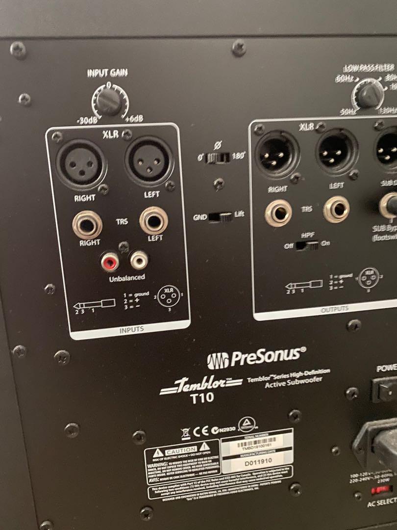 Presonus Temblor T10 Active Studio Subwoofer, Audio, Soundbars ...