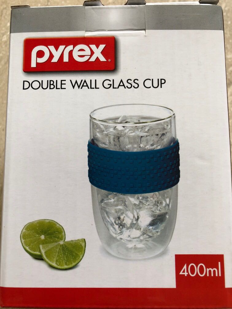 Pyrex double wall glass cup, Furniture & Home Living, Kitchenware ...