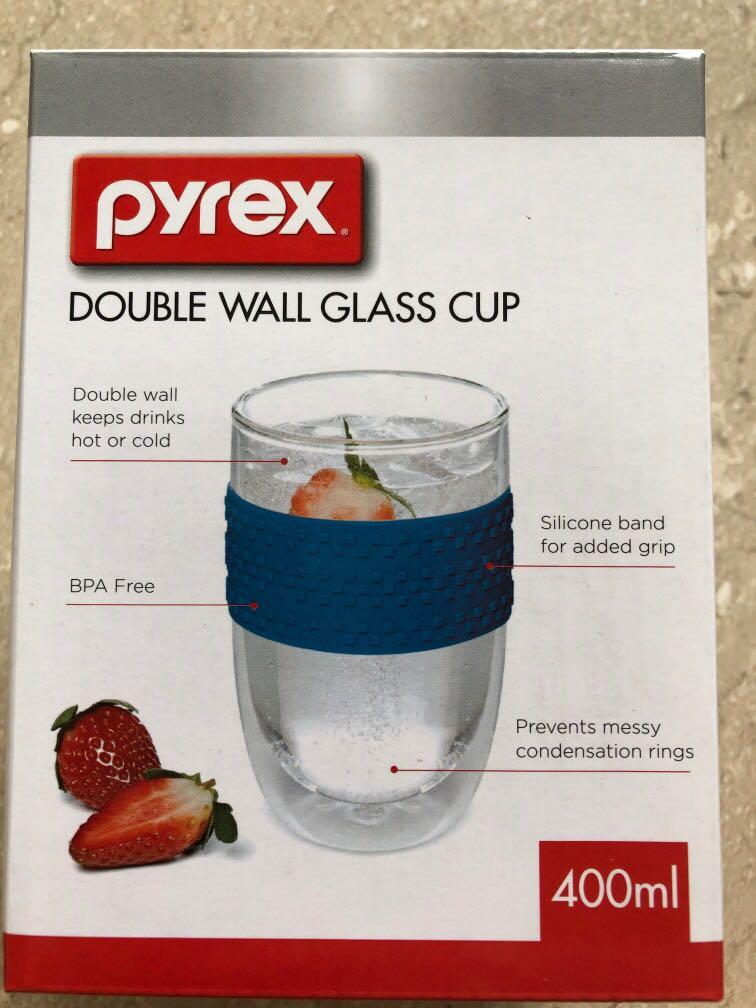 Pyrex double wall glass cup, Furniture & Home Living, Kitchenware ...