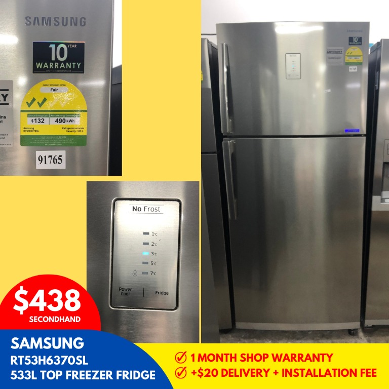 SAMSUNG 533L TOP FREEZER FRIDGE_RT53H6370SL, TV & Home Appliances ...