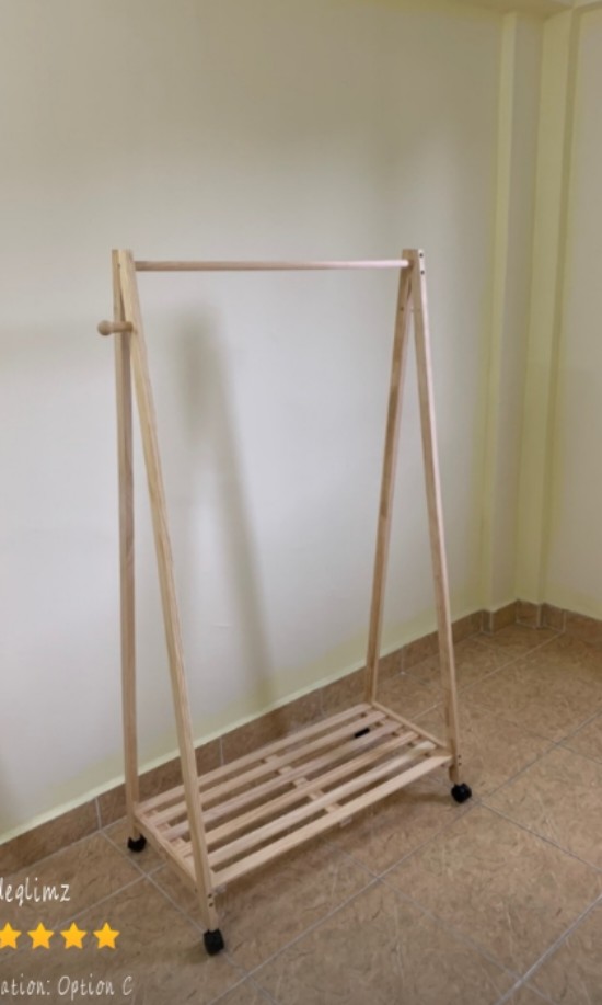 Scandinavian Muji style clothes rack with wheels, Furniture & Home ...