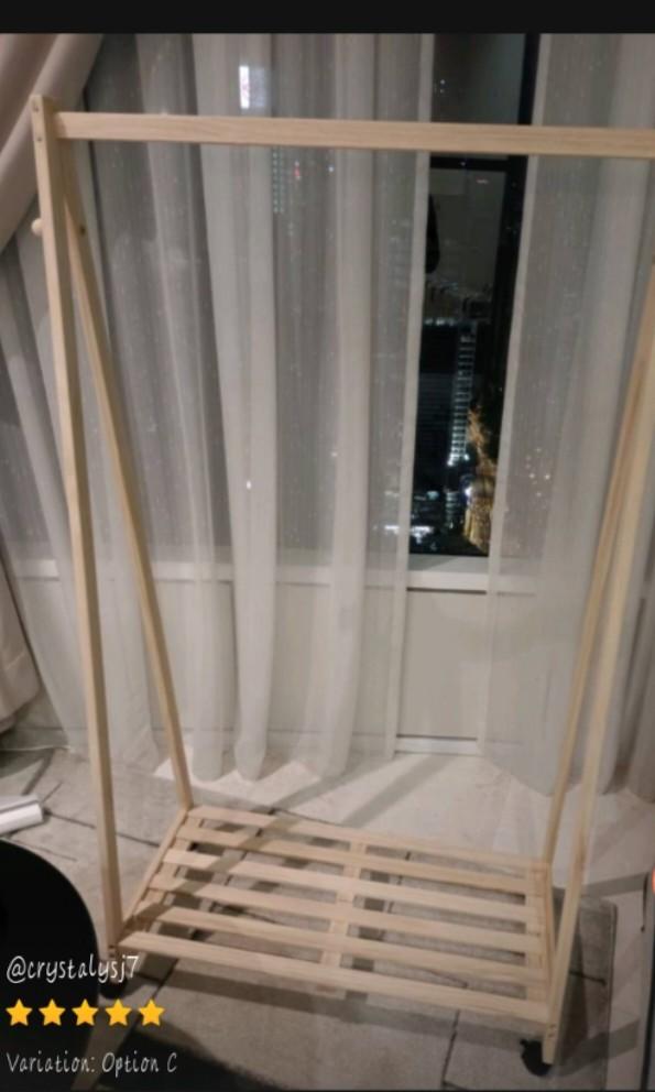 Scandinavian Muji style clothes rack with wheels, Furniture & Home ...