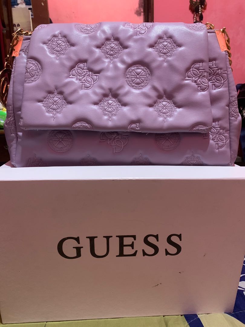 TAS GUESS WARNA LILAC, Barang Mewah, Tas & Dompet di Carousell