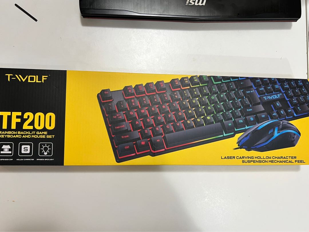 T-wolf TF200 gaming mouse & keyboard set, Computers & Tech, Parts ...