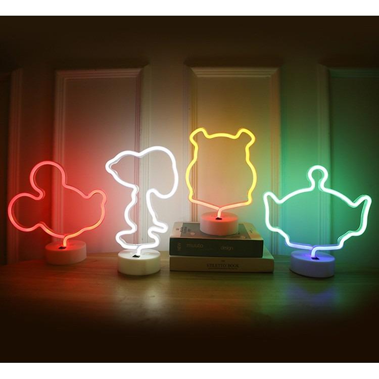 Winnie Pooh Snoopy Alien Cartoon Character LED Neon Light / Table Room ...