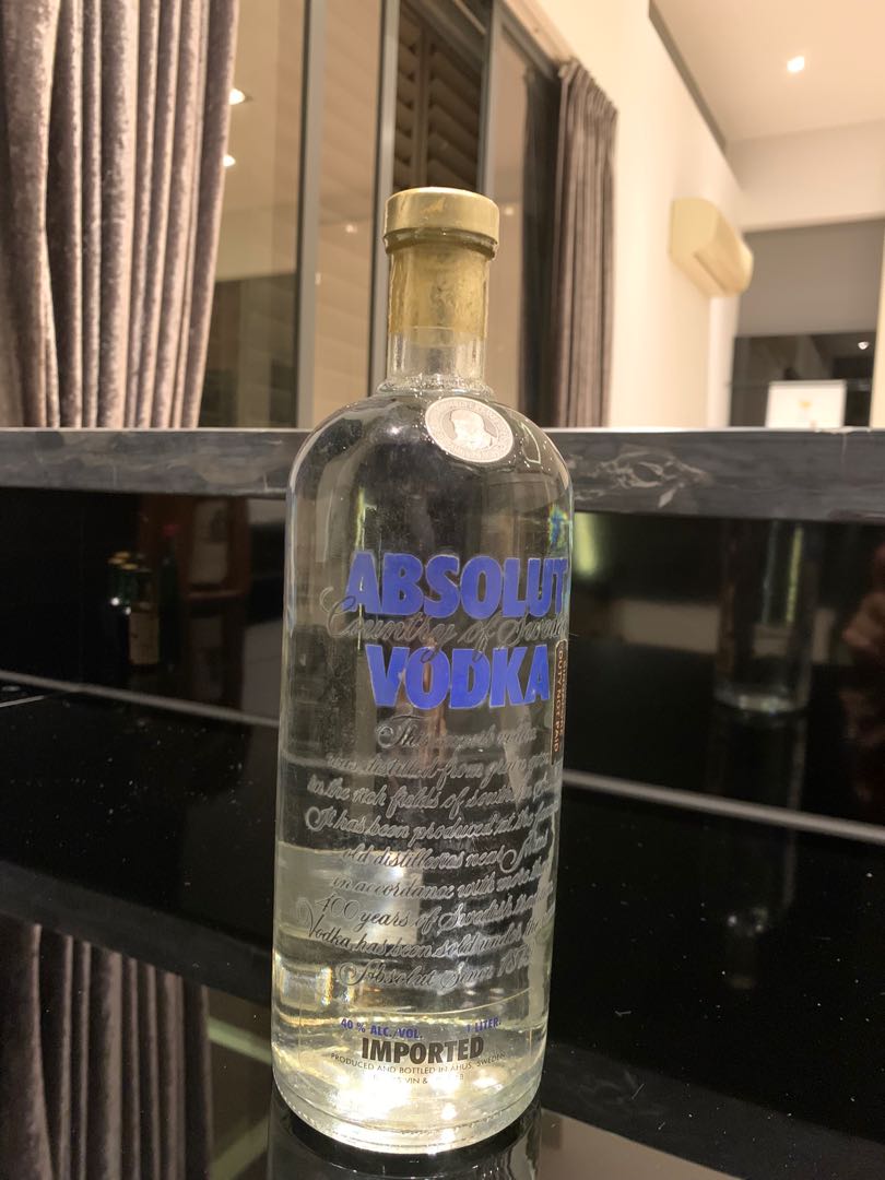 Absolut Vodka 1000 ml Bottle, Food & Drinks, Alcoholic Beverages on ...
