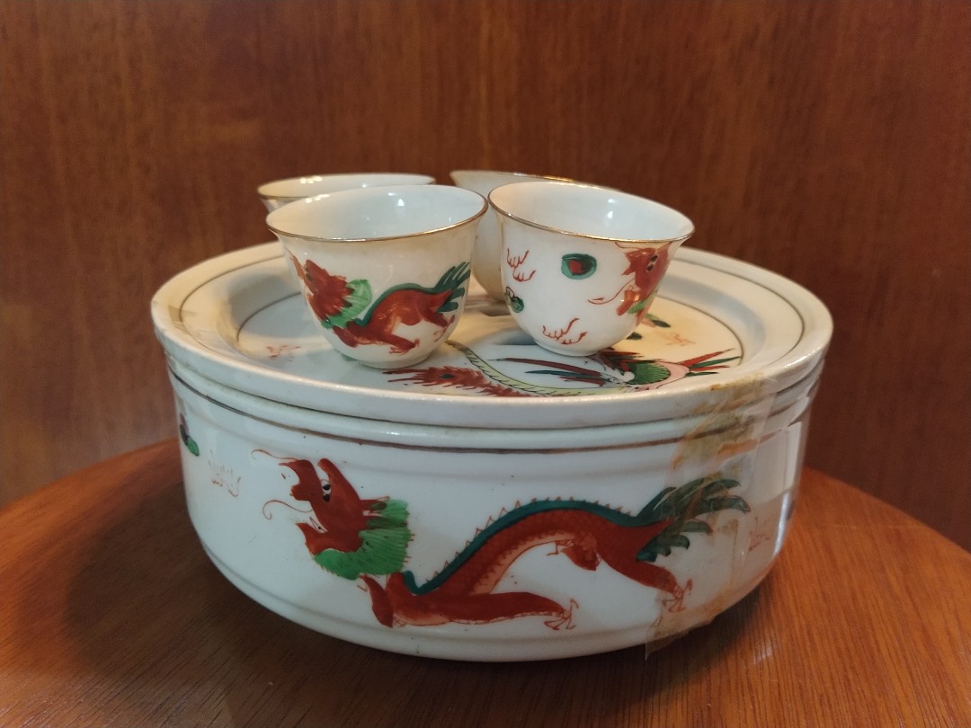 Antique Porcelain Tea Tray Set, Hobbies & Toys, Collectibles ...